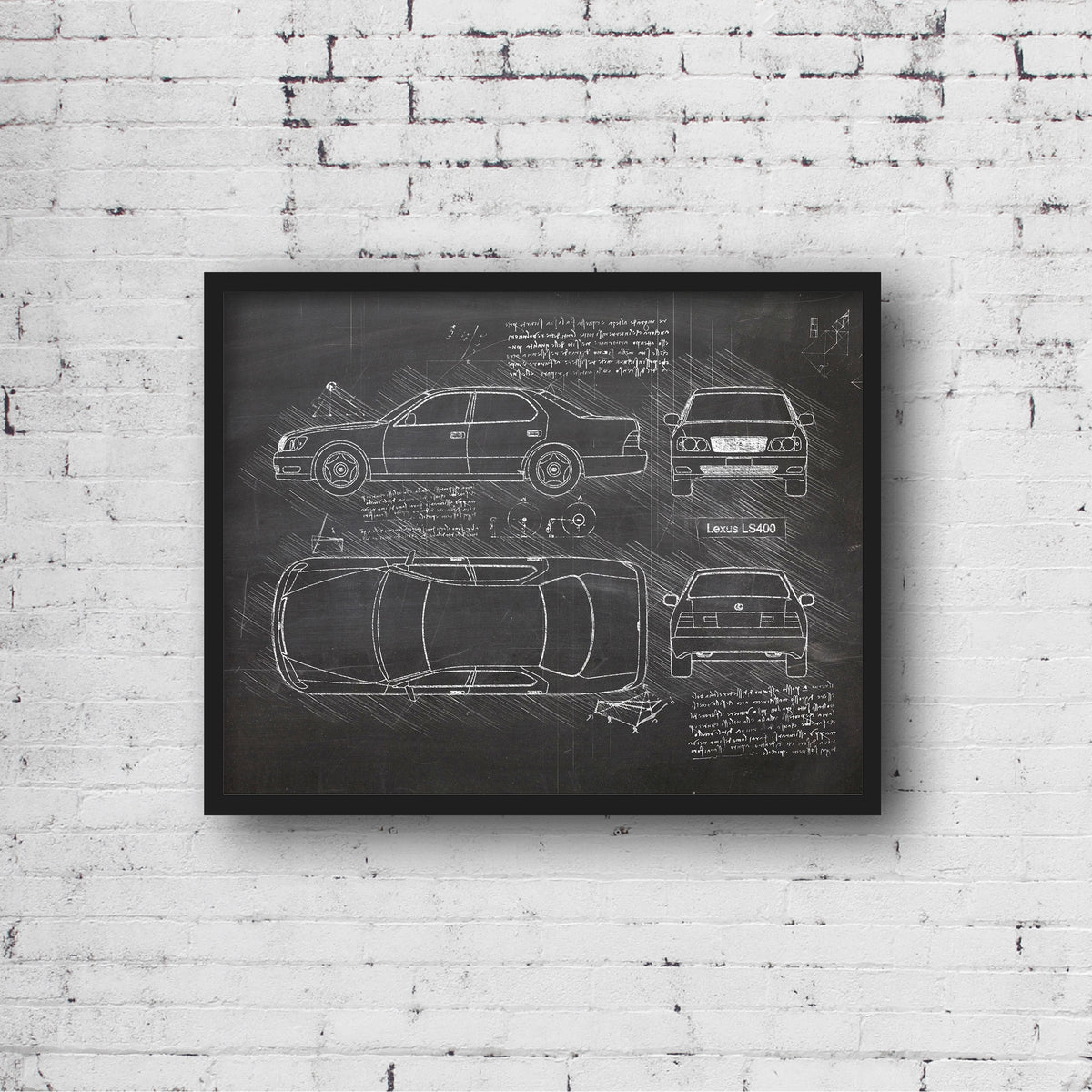 Lexus LS400 (1998-02) da Vinci Sketch Art Print | DolanPaperCo