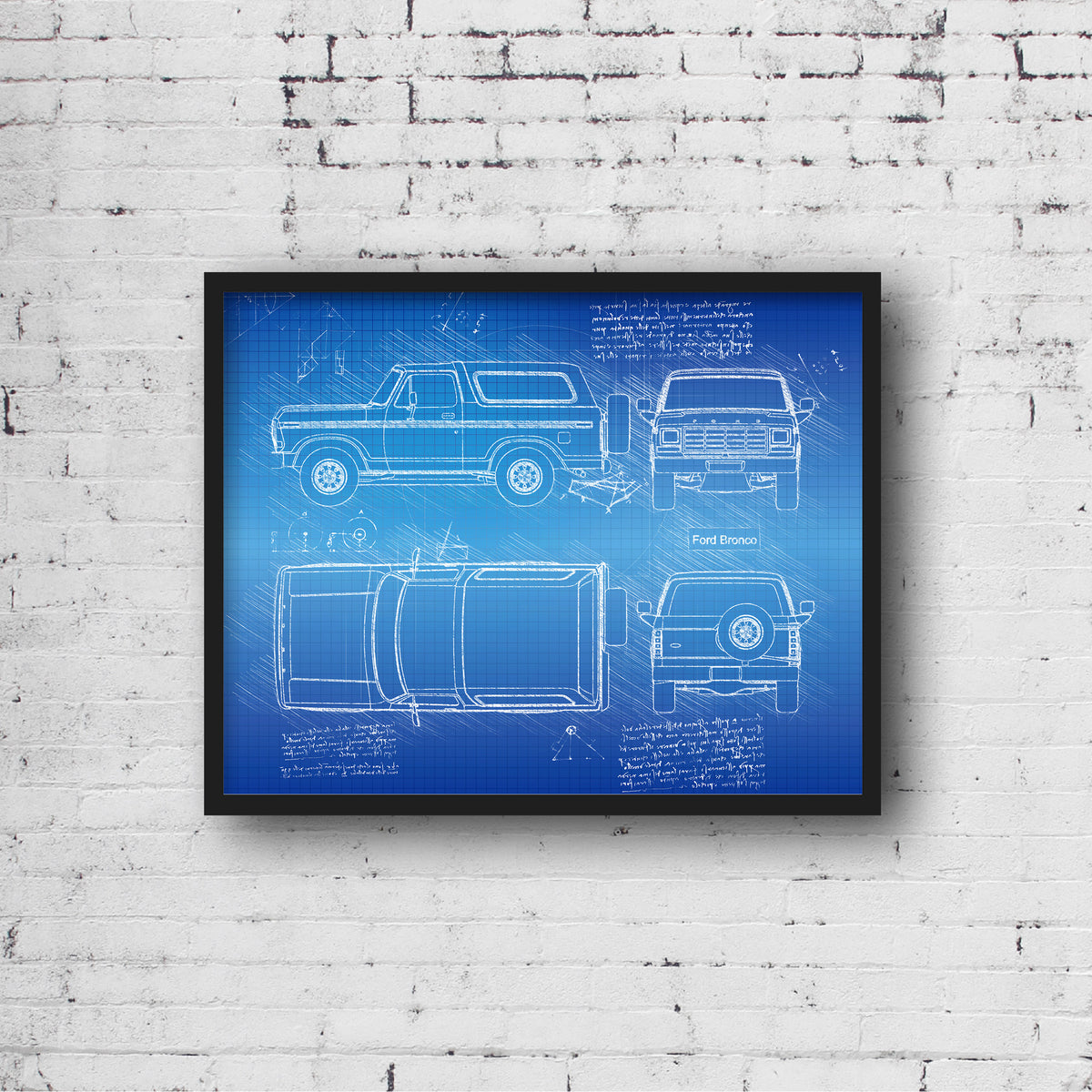 Ford Bronco (1966-69) da Vinci Sketch Art Print | DolanPaperCo