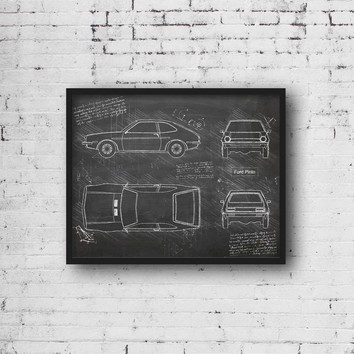 Ford Pinto (1970 - 80) Sketch Art Print - Sketch Style, Car Patent, Pa ...