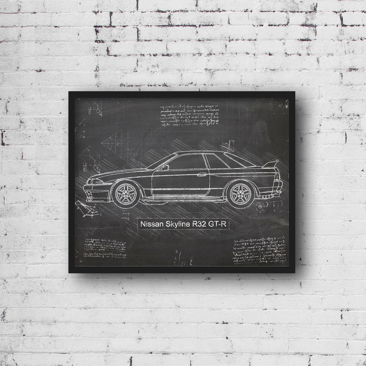 Nissan Skyline R32 GT-R (1989 - 1994) Sketch Art Print - Sketch Style ...