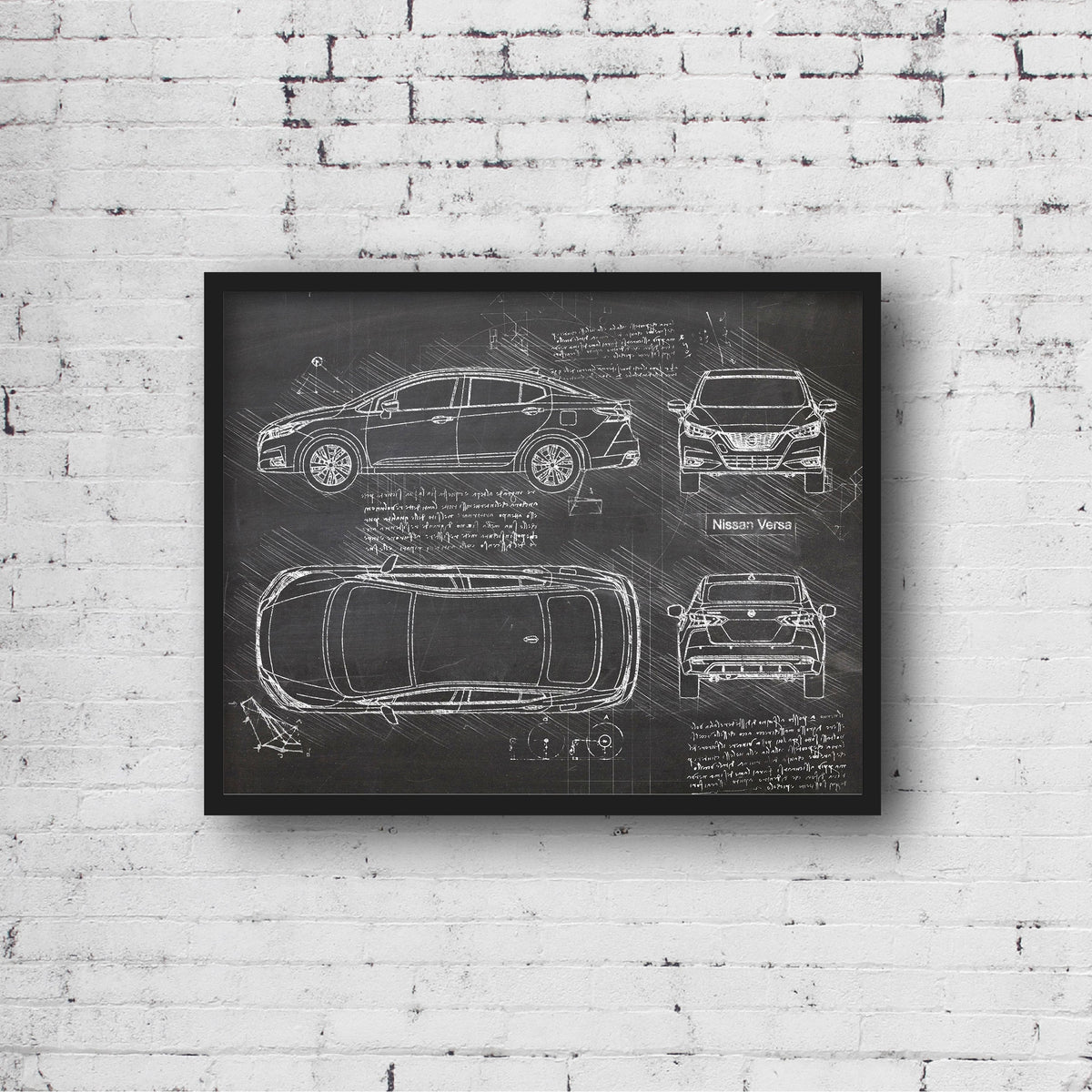 Nissan Versa (2019 - Present) Sketch Art Print - Sketch Style, Car Pat ...