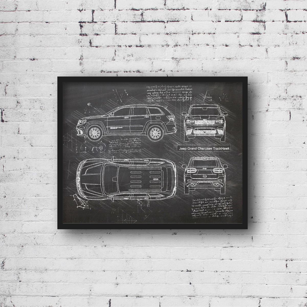 Jeep Grand Cherokee TrackHawk (2017-Present) da Vinci Sketch Art Print ...
